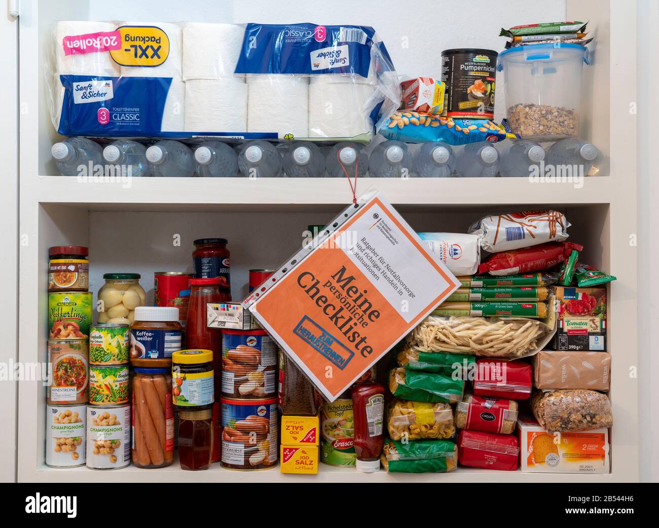 Emergency Preparedness Food Stock In A Private Household Shelf