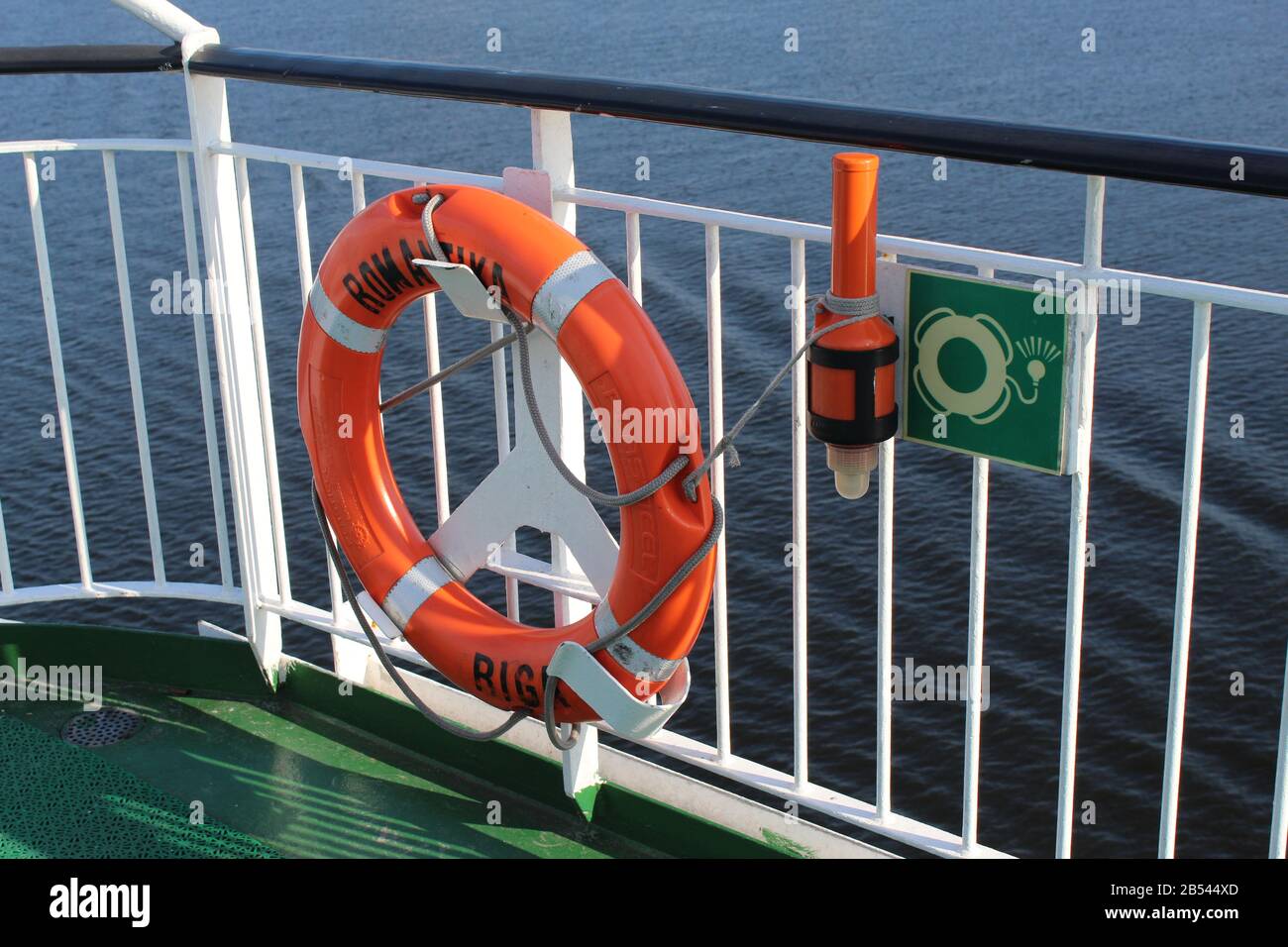 Lifeline on the ferry boat Stock Photo - Alamy