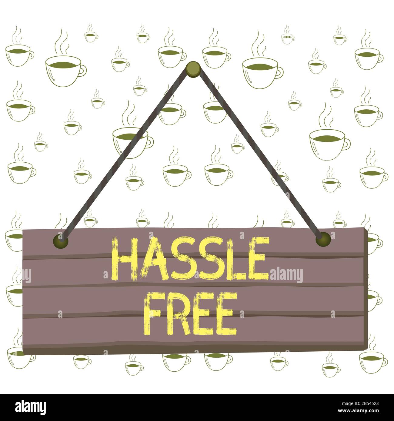 Writing note showing Hassle Free. Business concept for Without having a ...