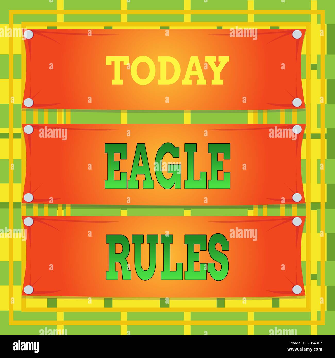 Text sign showing Eagle Rules. Business photo showcasing a huge set of ...