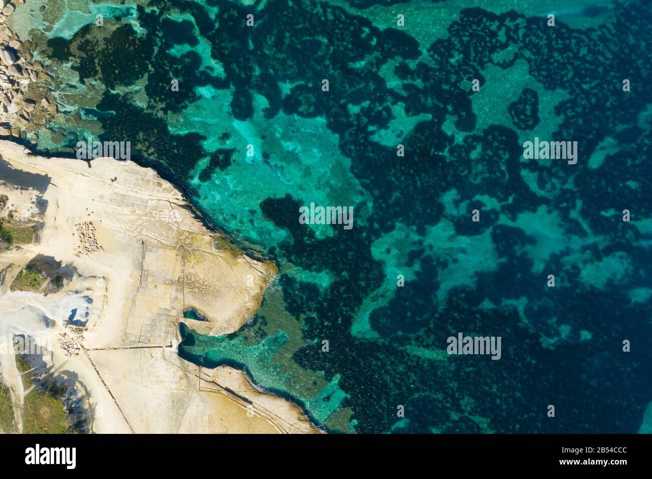 Aerial view of Salt pans in the Island of Malta Stock Photo - Alamy