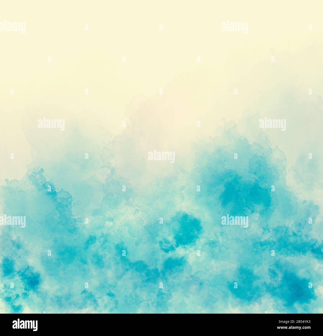 Abstract watercolor painting texture in cyan and blue colors. Bright ...