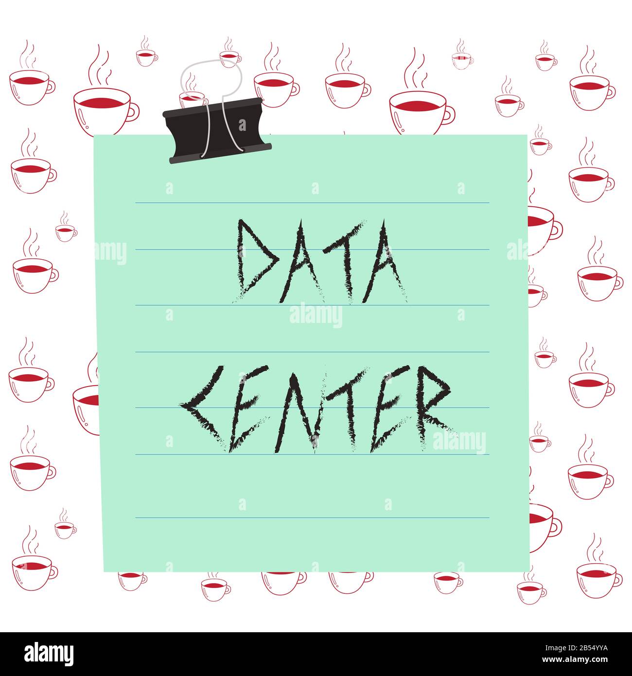 Writing note showing Data Center. Business concept for a repository ...