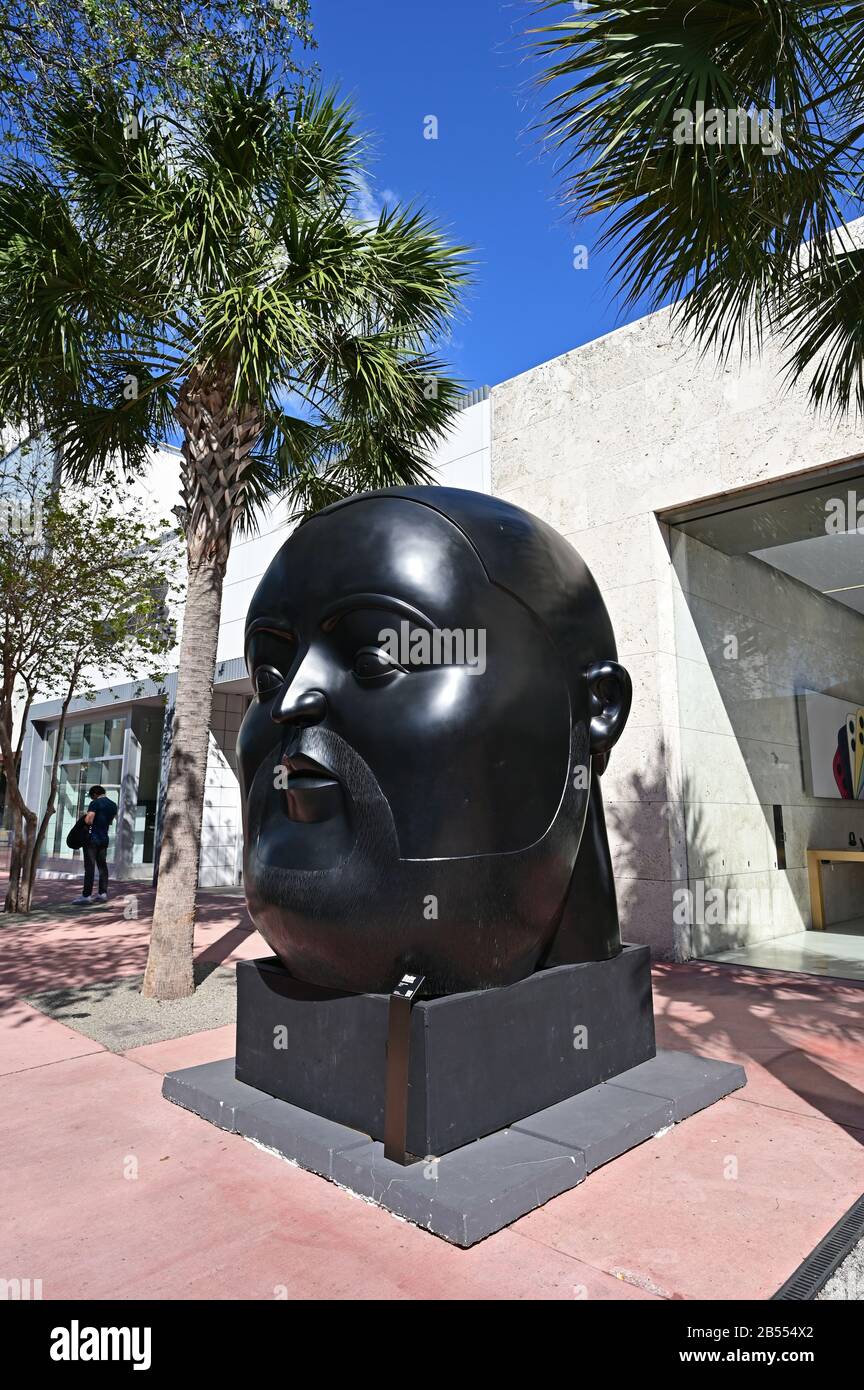 Miami Beach, Florida - February 29, 2020 - Fernando Botero sculpture on ...
