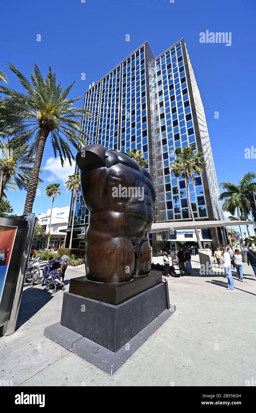 Miami Beach, Florida - February 29, 2020 - Fernando Botero sculpture on ...
