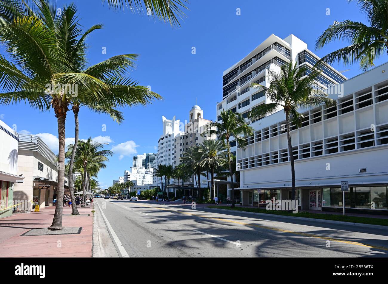 Miami Beach, Florida - February 29, 2020 - Art Deco buildings on ...