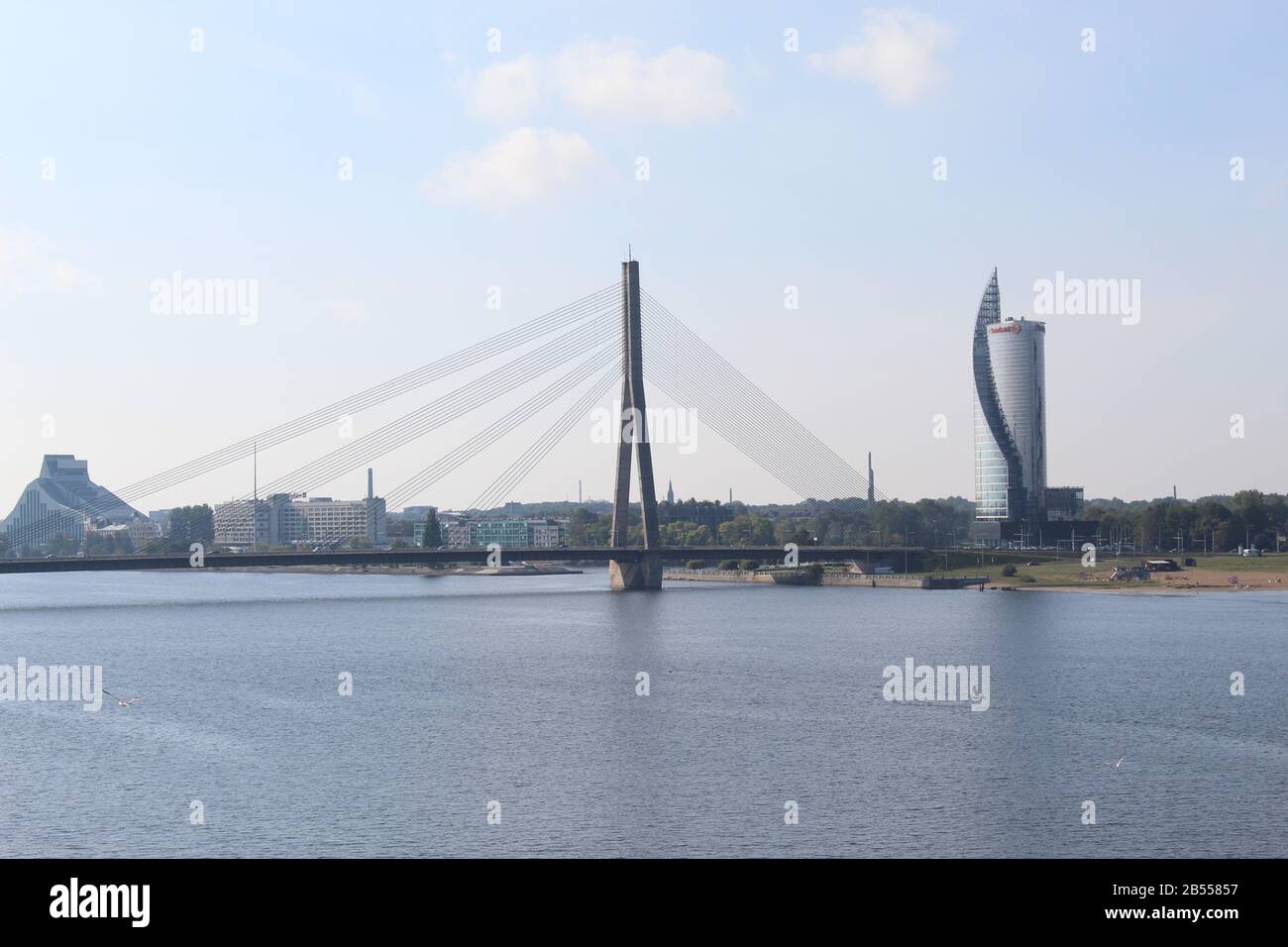 Big bridge over river Stock Photo - Alamy