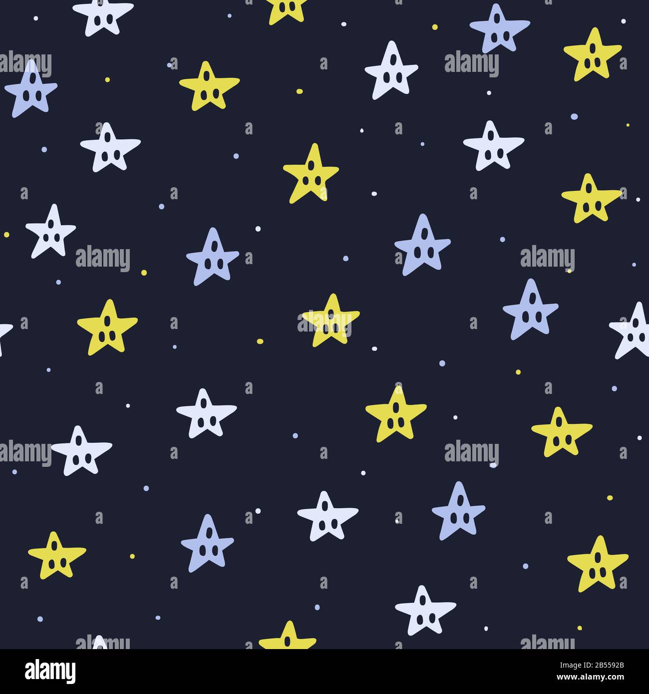 Hand drawn stars seamless pattern. Fantasy background Stock Vector ...