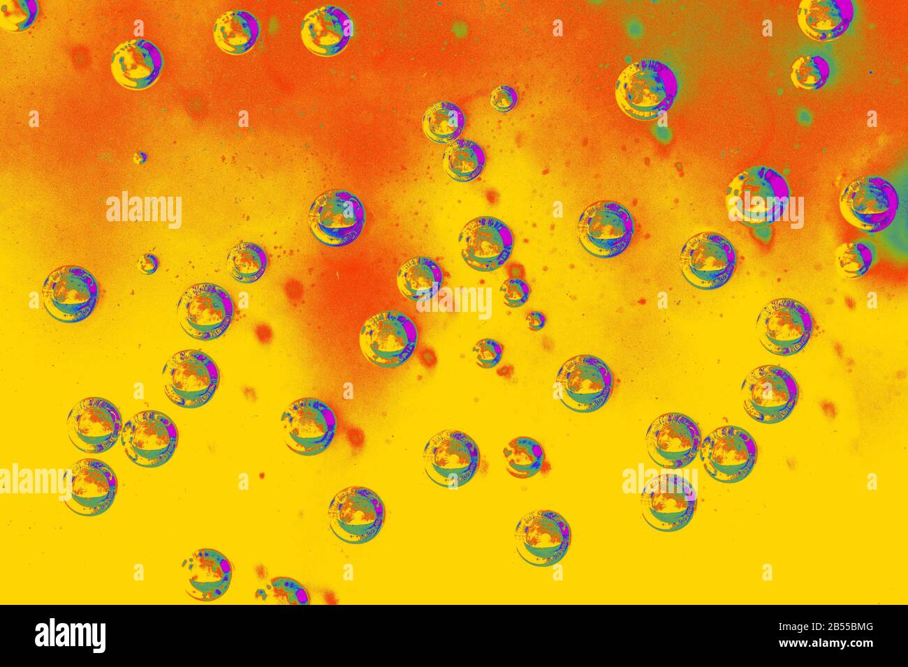 Air bubbles inside water base form patterns Stock Photo - Alamy