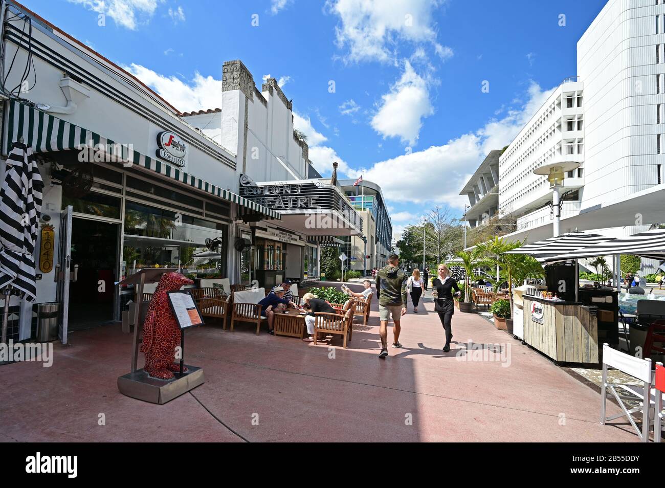 Miami Beach, Florida - February 29, 2020 - Lincoln Road Mall street ...