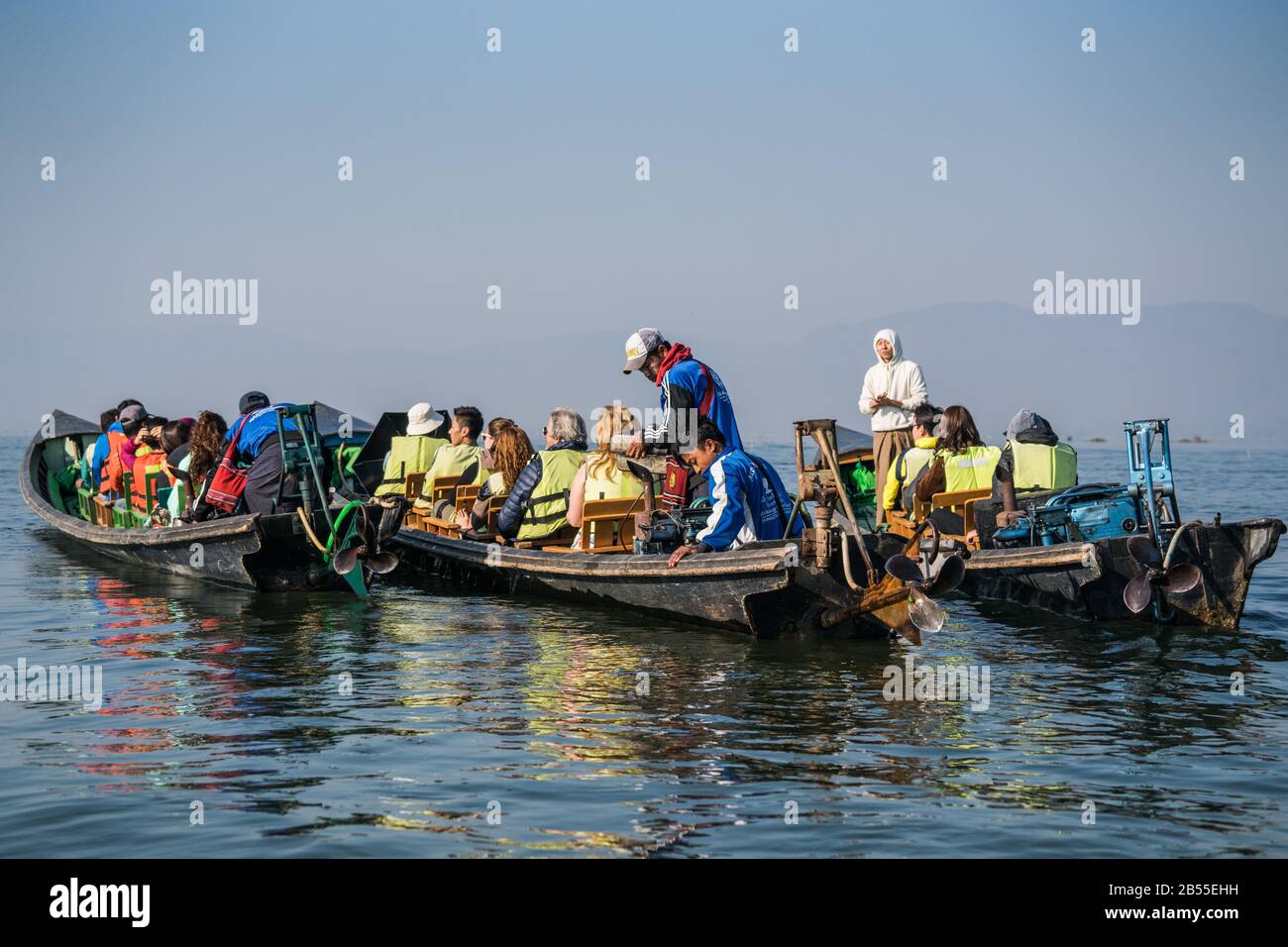 Boat trip, Inle lake, Myanmar, Asia Stock Photo - Alamy