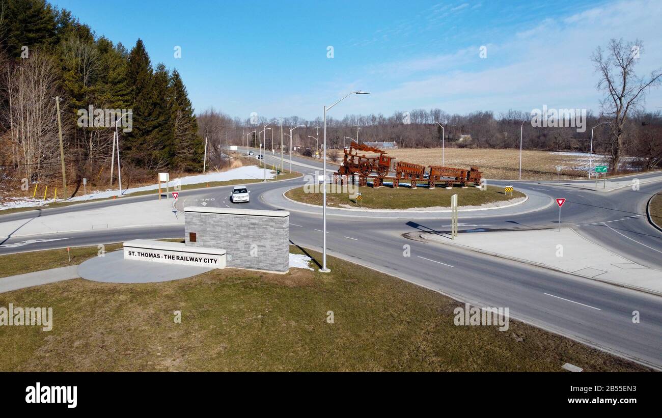 St Thomas Roundabout Aerial Winter Stock Photo - Alamy
