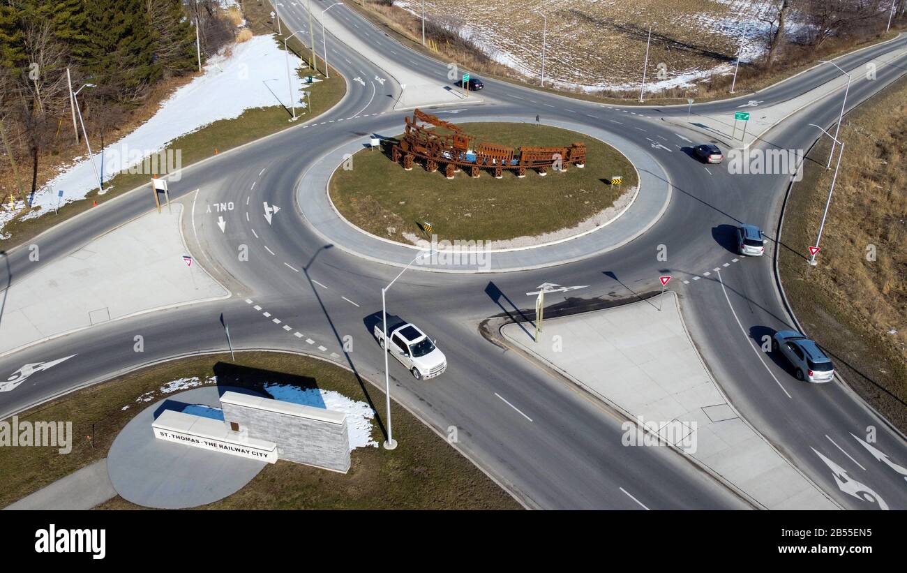 St Thomas Roundabout Aerial Winter Stock Photo - Alamy