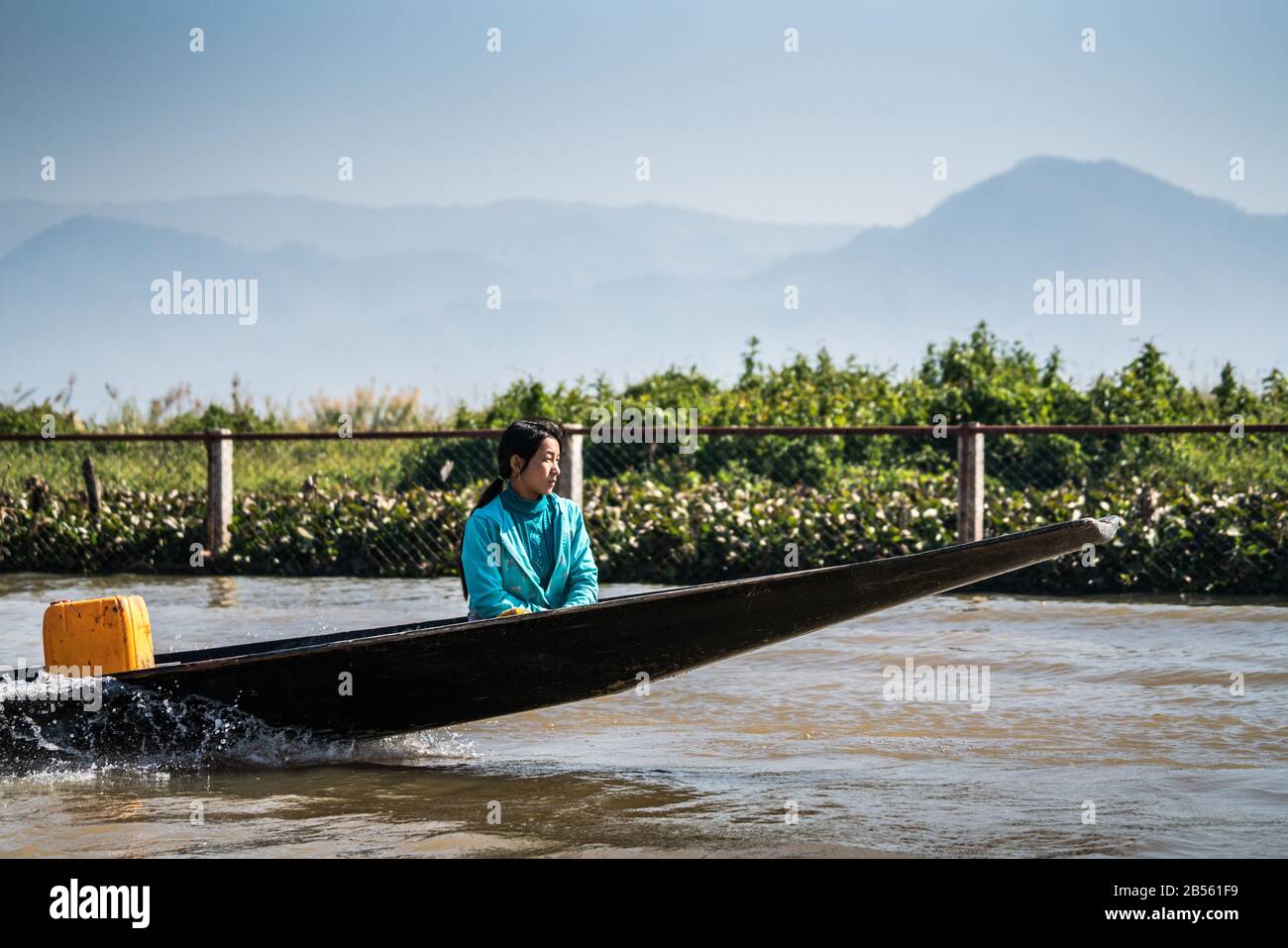 Local people on the boat, Inle lake, Myanmar, Asia Stock Photo - Alamy