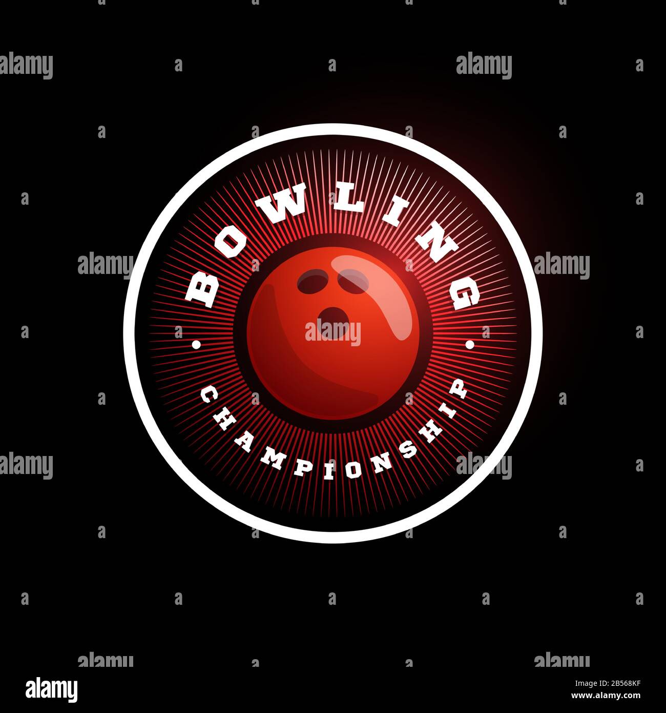 Bowling circular vector logo. Modern professional Typography sport ...