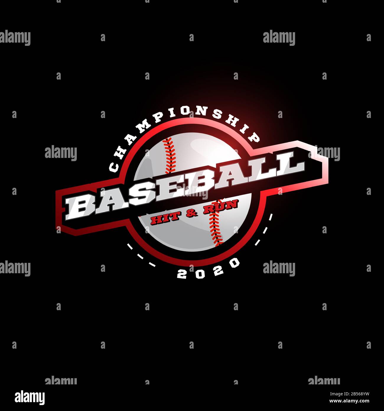 Baseball vector modern professional sport typography logotype in retro ...