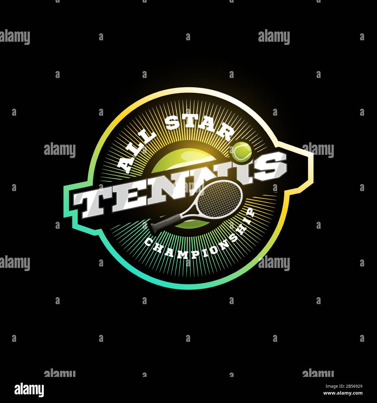 Tennis vector modern professional sport typography logotype in retro ...