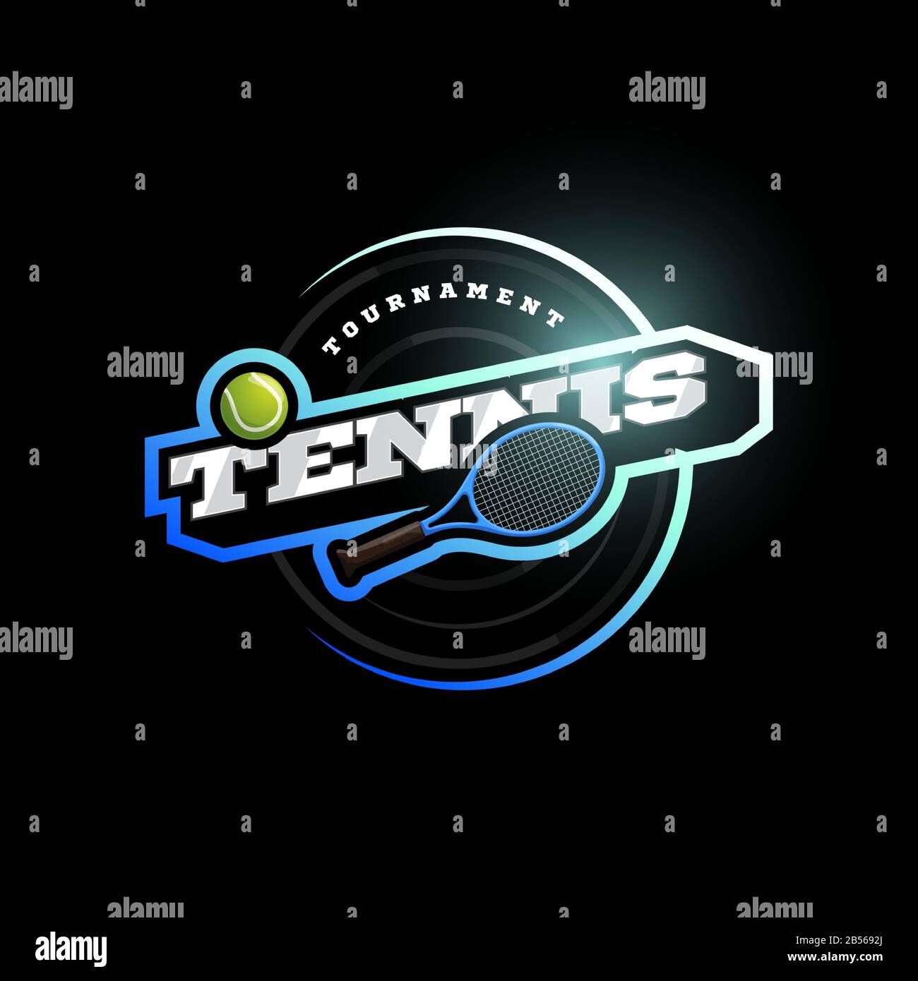 Tennis vector modern professional sport typography logotype in retro ...