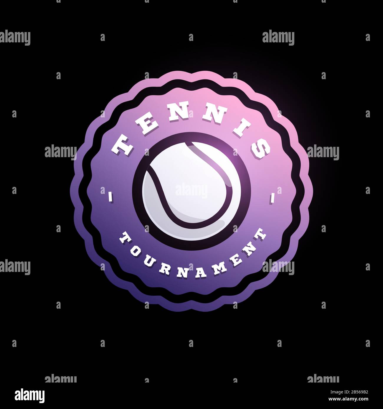 Tennis circular vector logo. Modern professional Typography sport retro ...