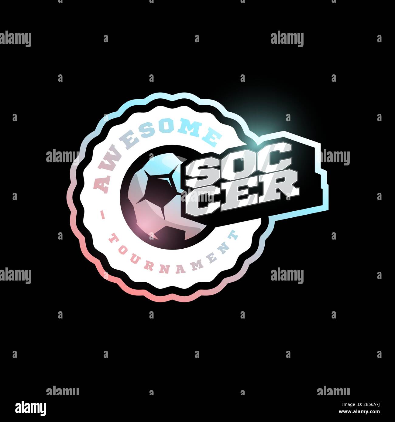 Soccer or Football Modern professional sport Typography logotype in ...