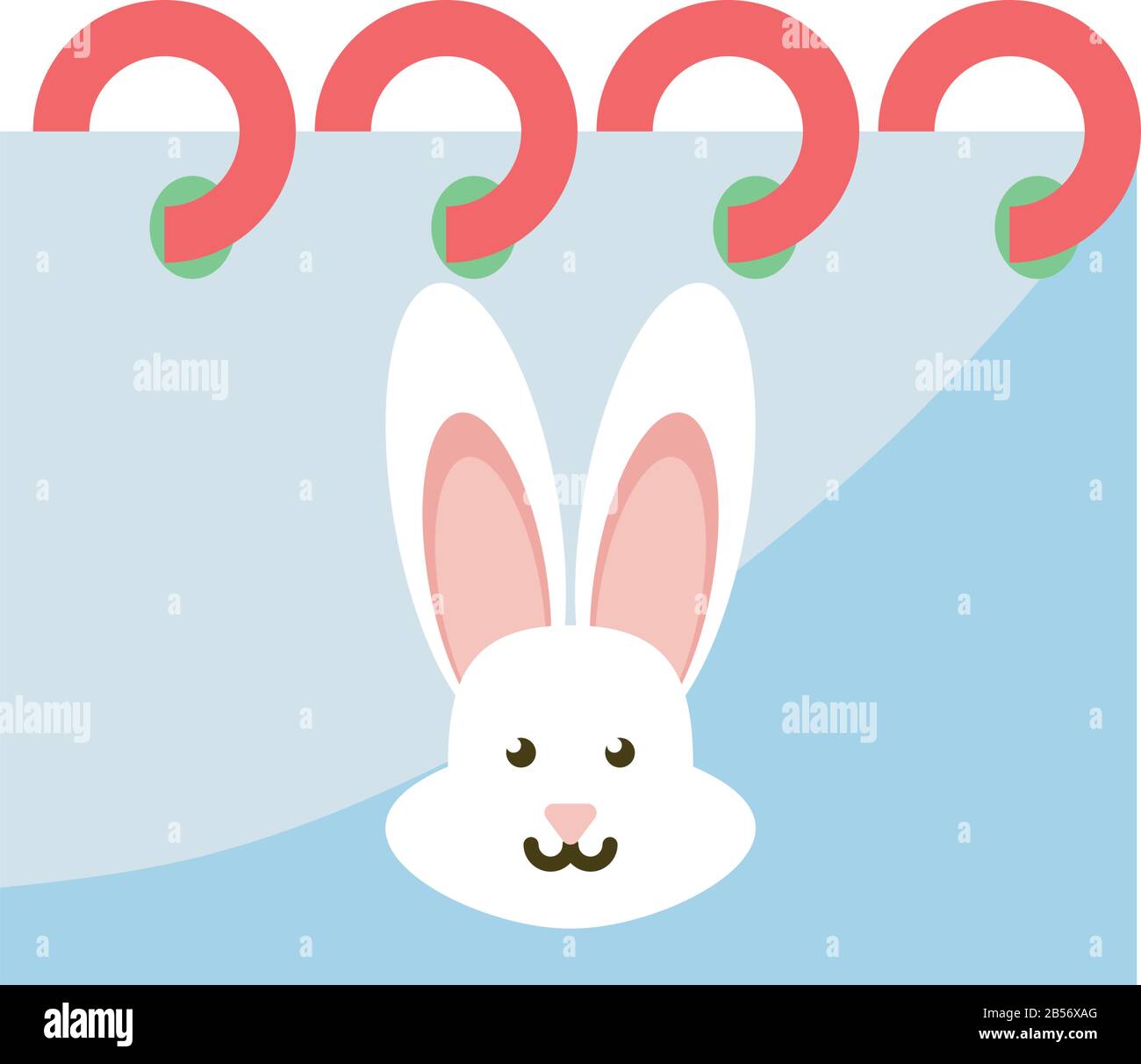 calendar with rabbit on white background vector illustration design ...