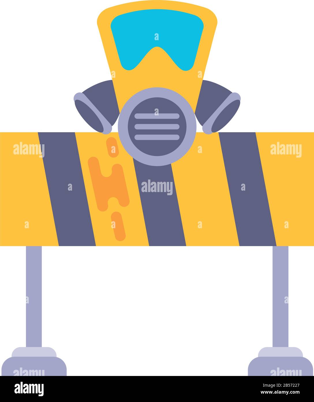 safety barrier with safety mask on white background vector illustration ...