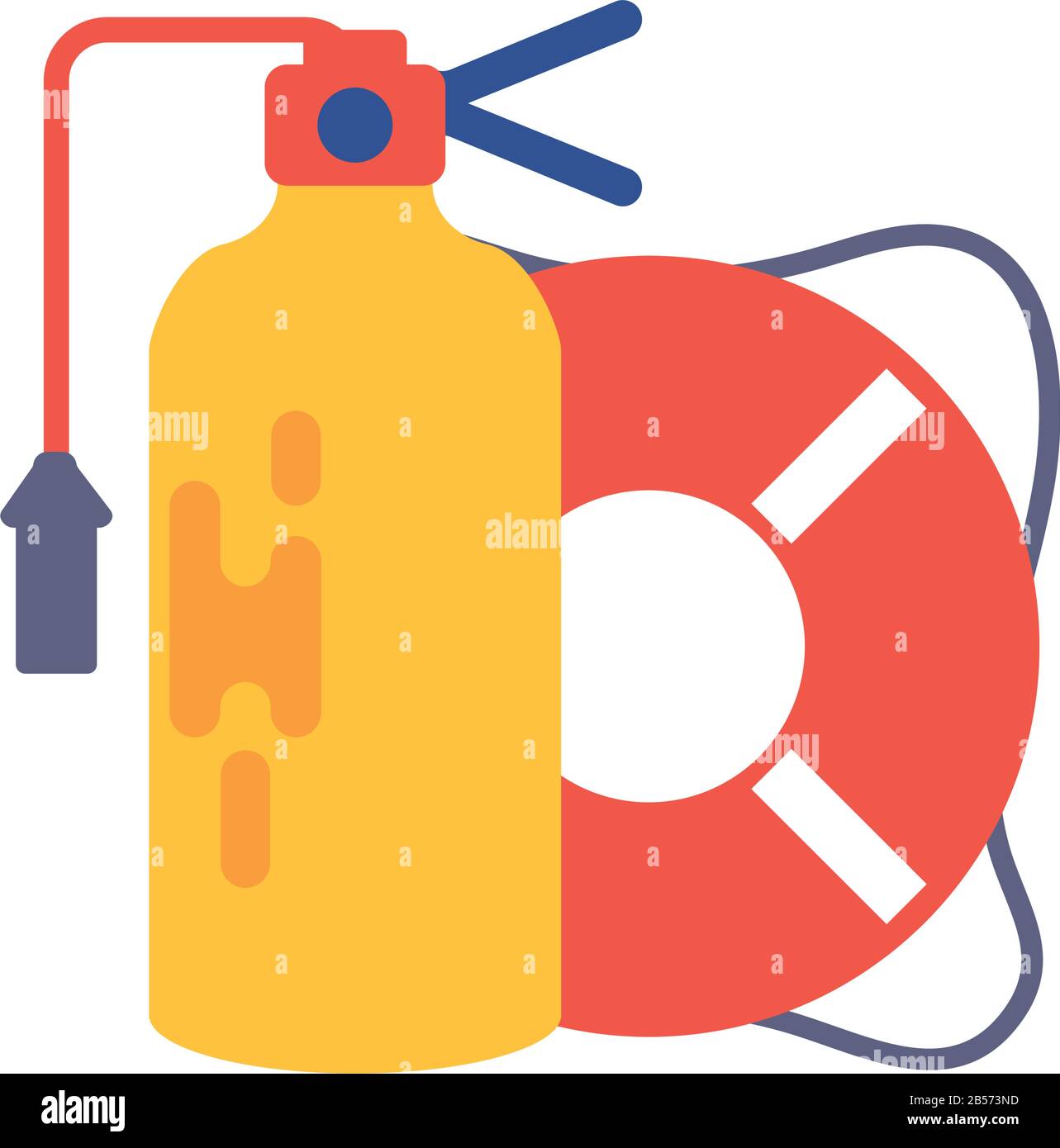 fire extinguisher with float on white background vector illustration ...