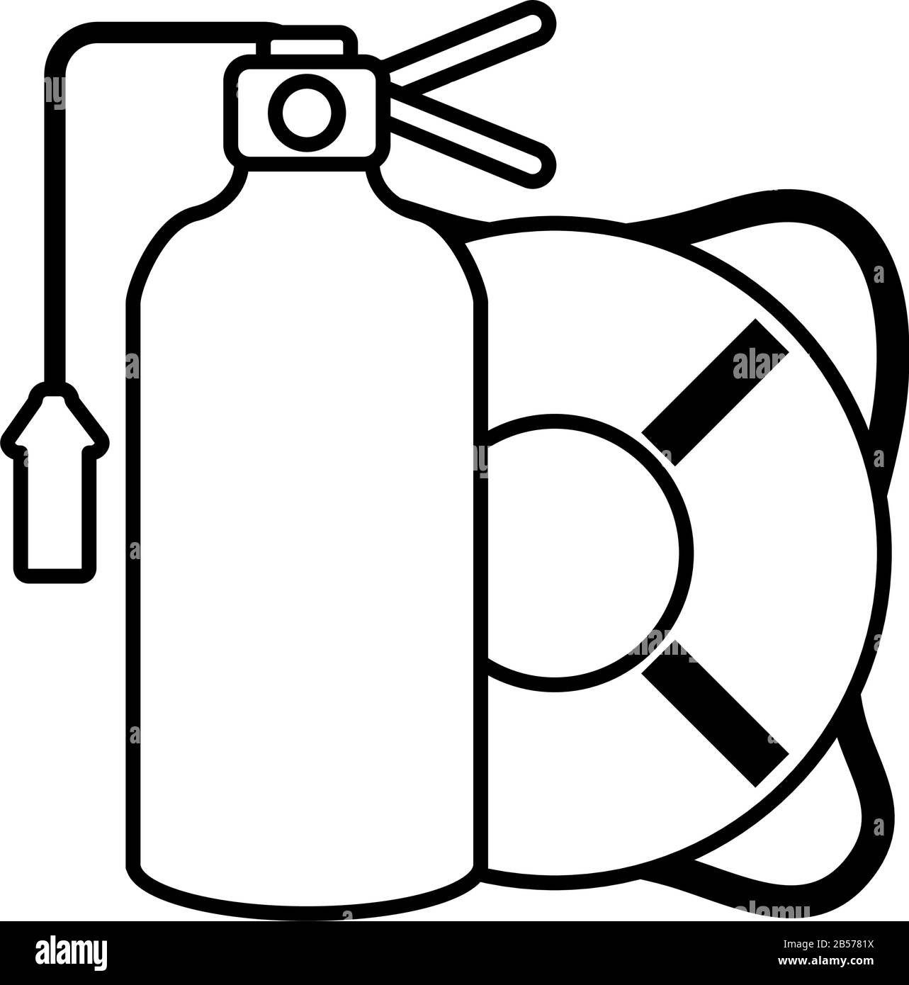 fire extinguisher with float on white background vector illustration ...