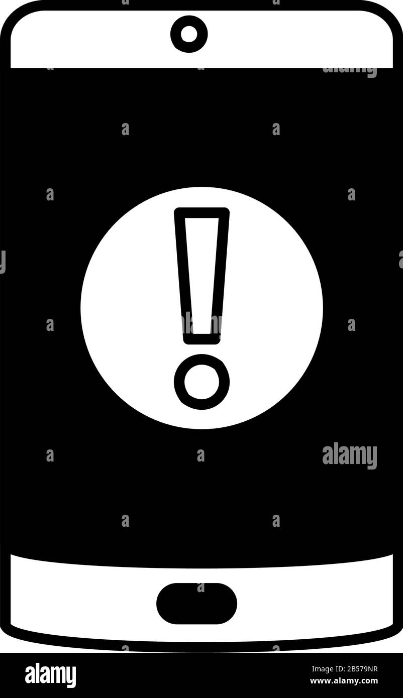 smart phone with alarm sign on white background vector illustration ...