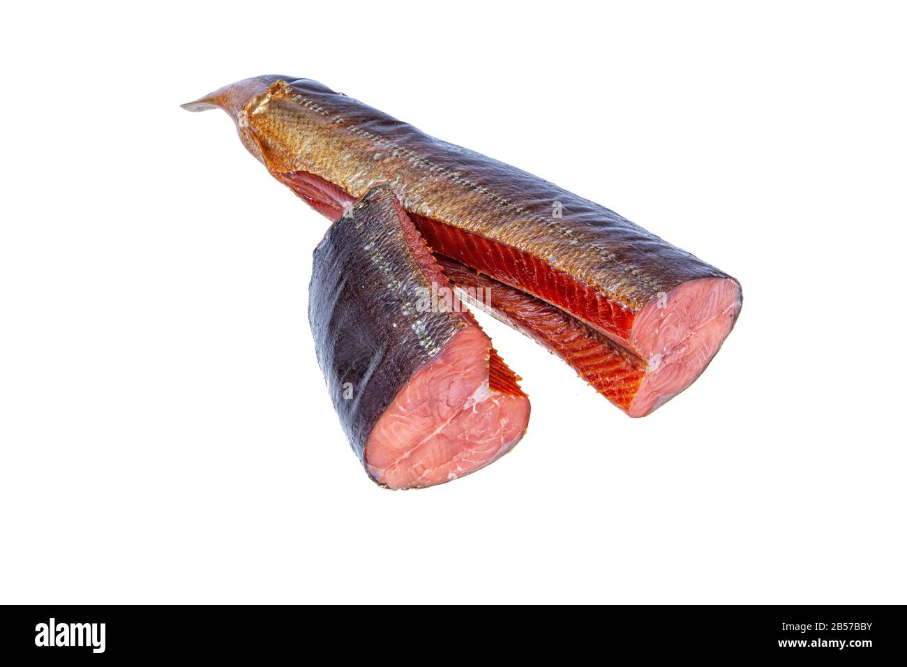 Smoked red fish on an isolated studio background Stock Photo - Alamy