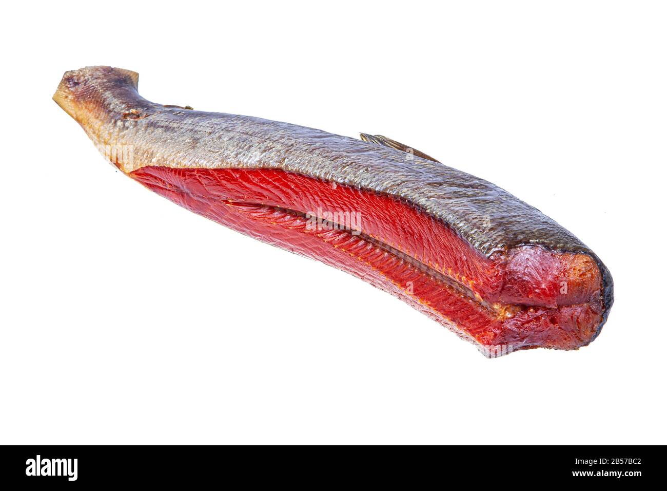 Smoked red fish on an isolated studio background Stock Photo - Alamy