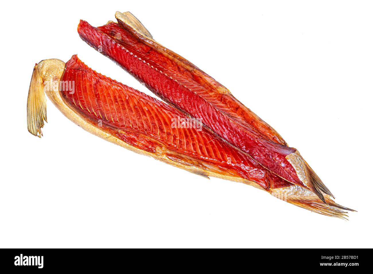 Smoked red fish on an isolated studio background Stock Photo - Alamy