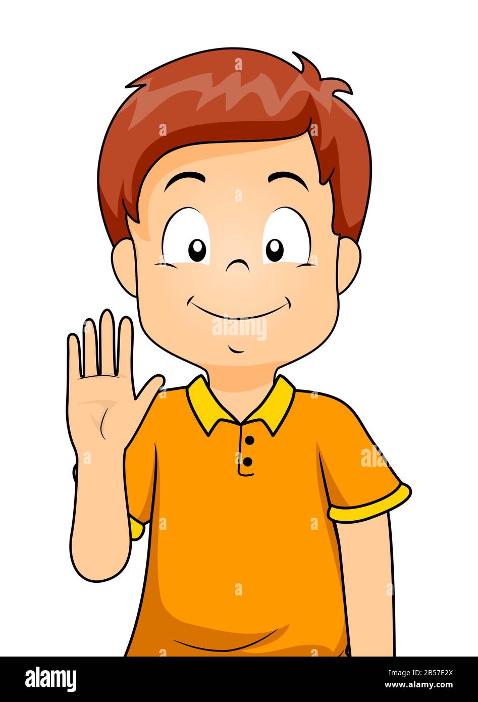 Illustration of a Kid Boy Showing Sign Language Number Five Stock Photo ...