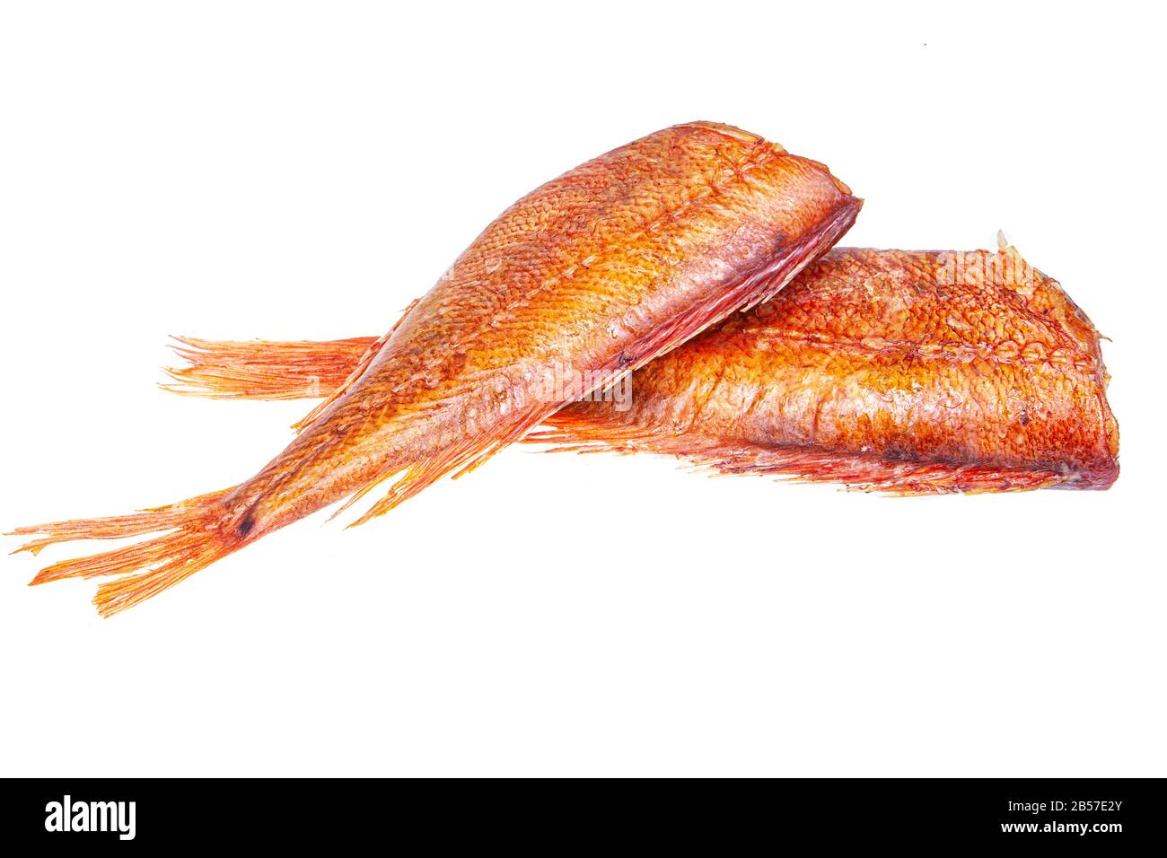 Smoked red fish on an isolated studio background Stock Photo - Alamy