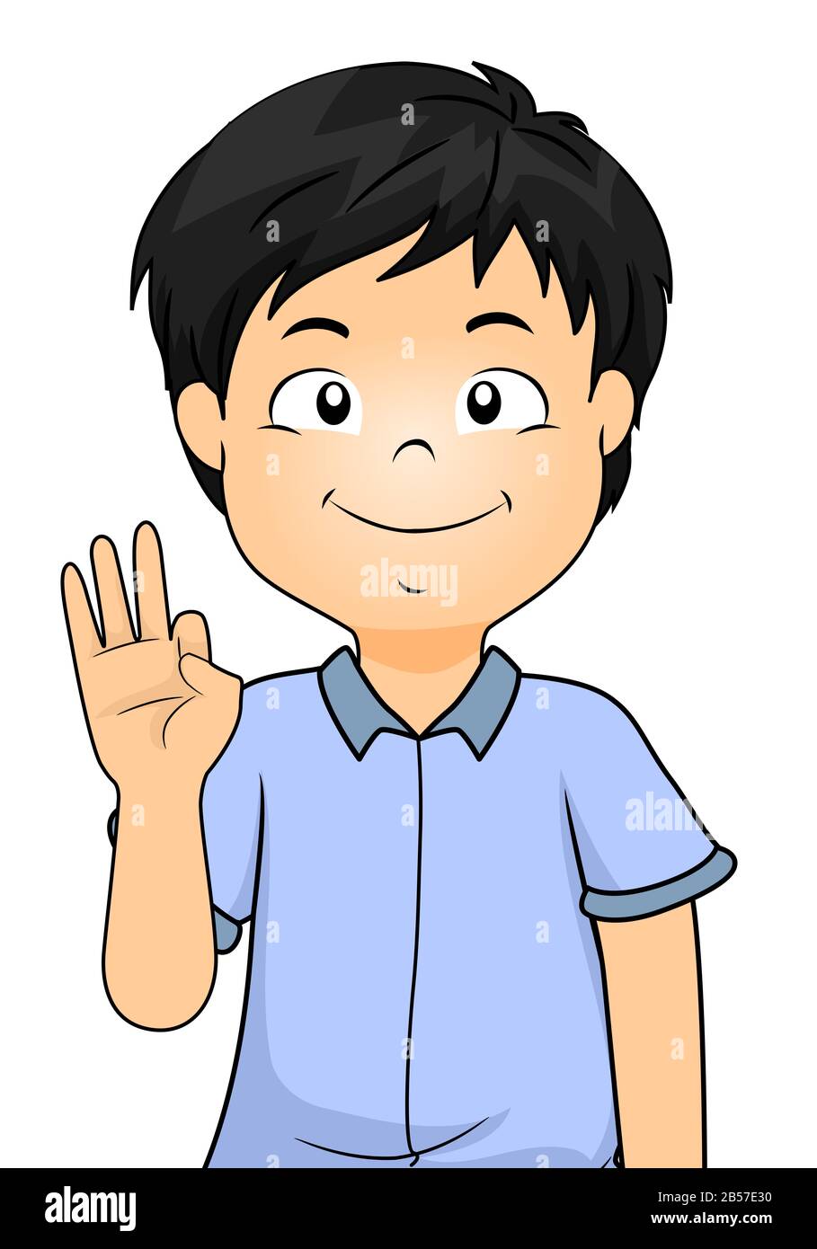 Illustration Of A Kid Boy Showing Good Bye Sign Language, 53% OFF