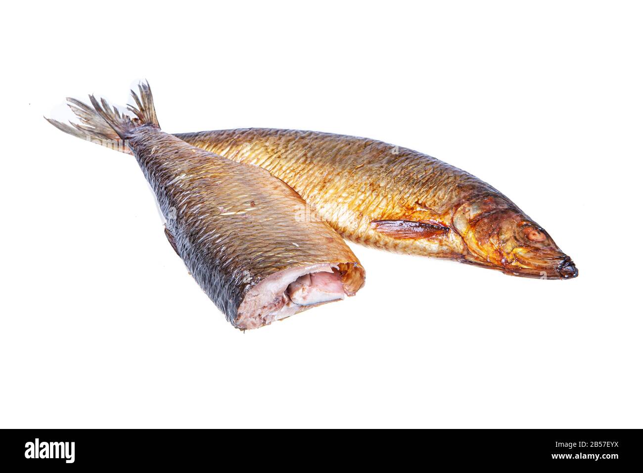 Smoked red fish on an isolated studio background Stock Photo - Alamy