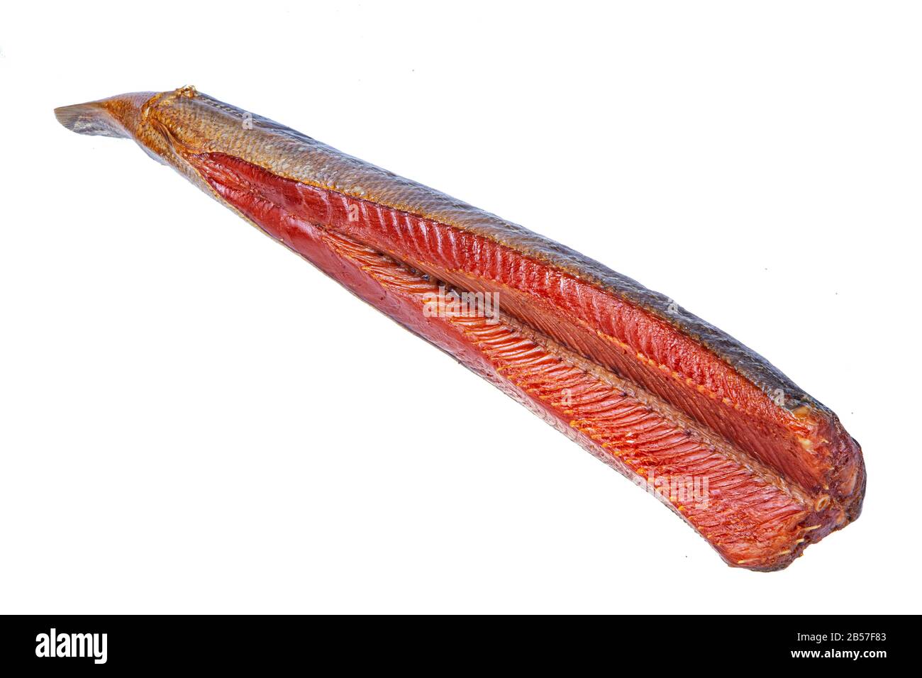 Smoked red fish on an isolated studio background Stock Photo - Alamy
