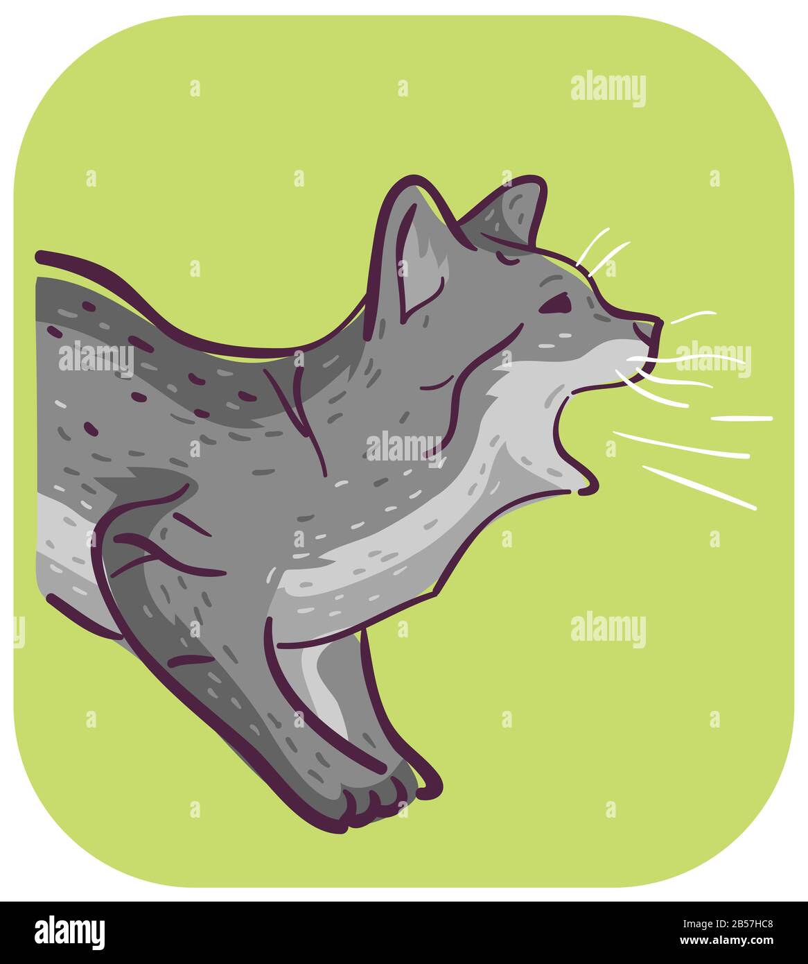 Illustration of a Pet Cat Coughing with Open Mouth, Symptom of ...