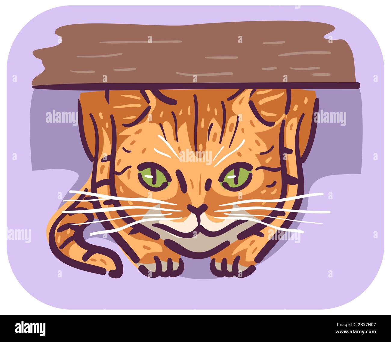Illustration of a Cat Hiding in Hunched Position Under Something ...