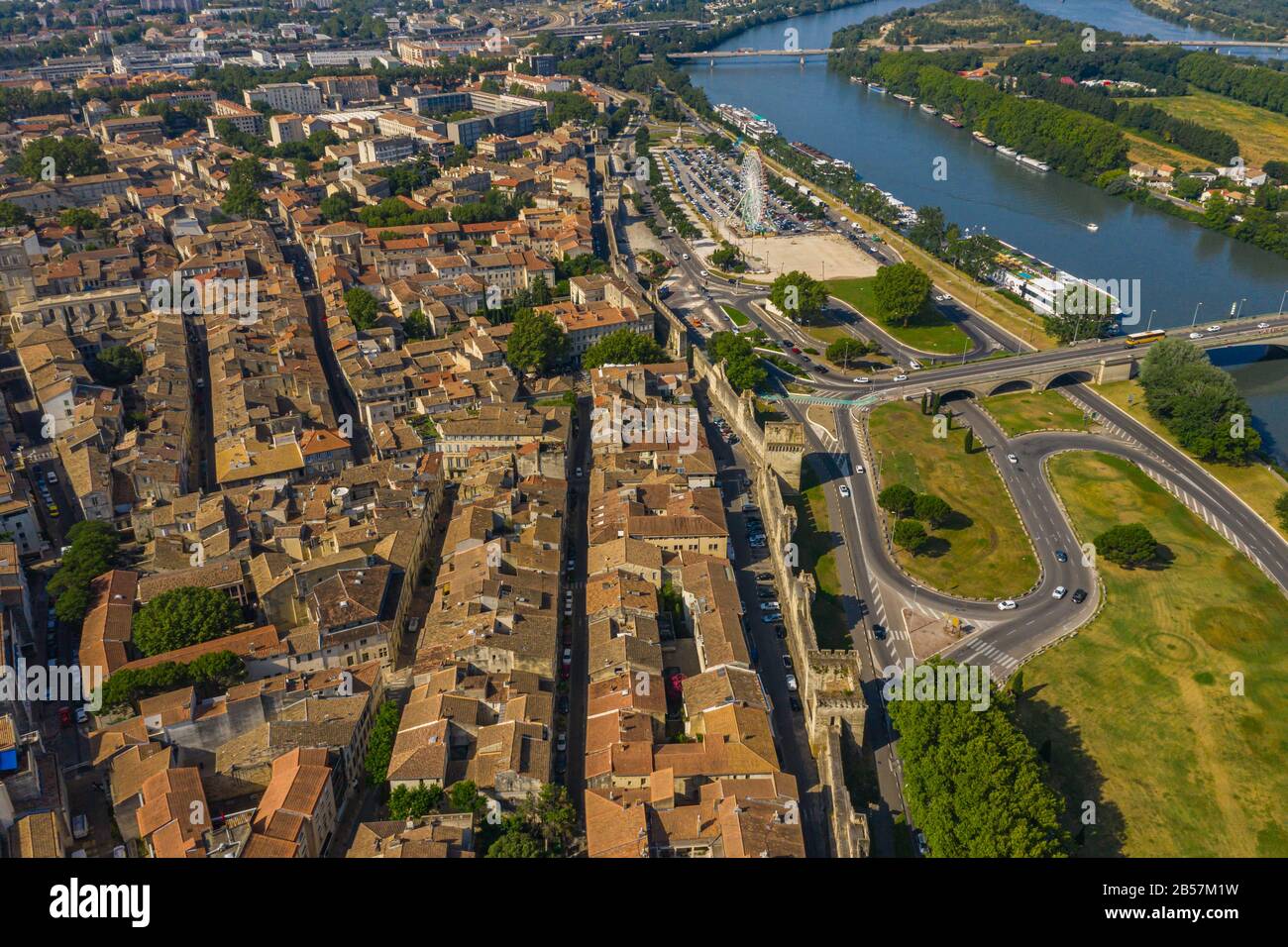 Aerial townscape scenery of Avignon historical city of France Stock ...