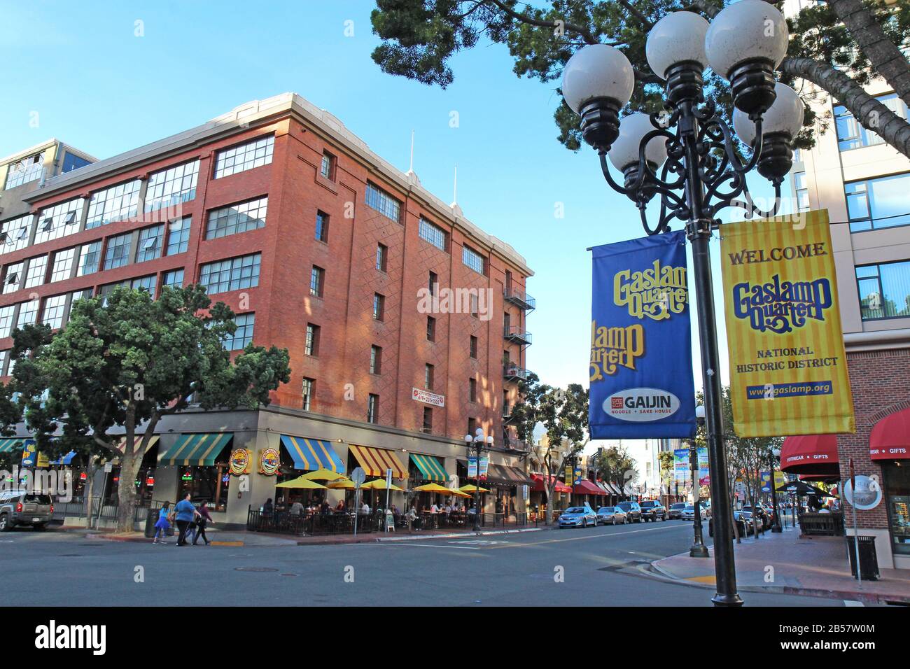 Signs and buildings in the Gaslamp Quarter Historic District. This 16.5 ...