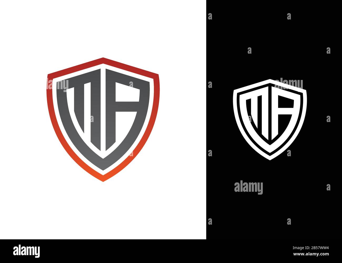 Initial Letter M A Logo with a shield, Security logo concept design Stock Vector Image & Art - Alamy