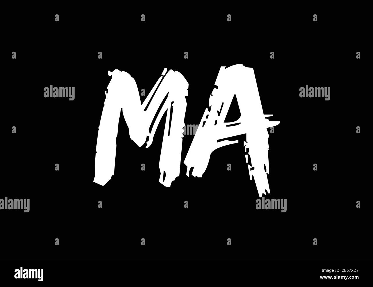 Initial Letter M A Logo design vector template, Brush Letter Logo Stock ...