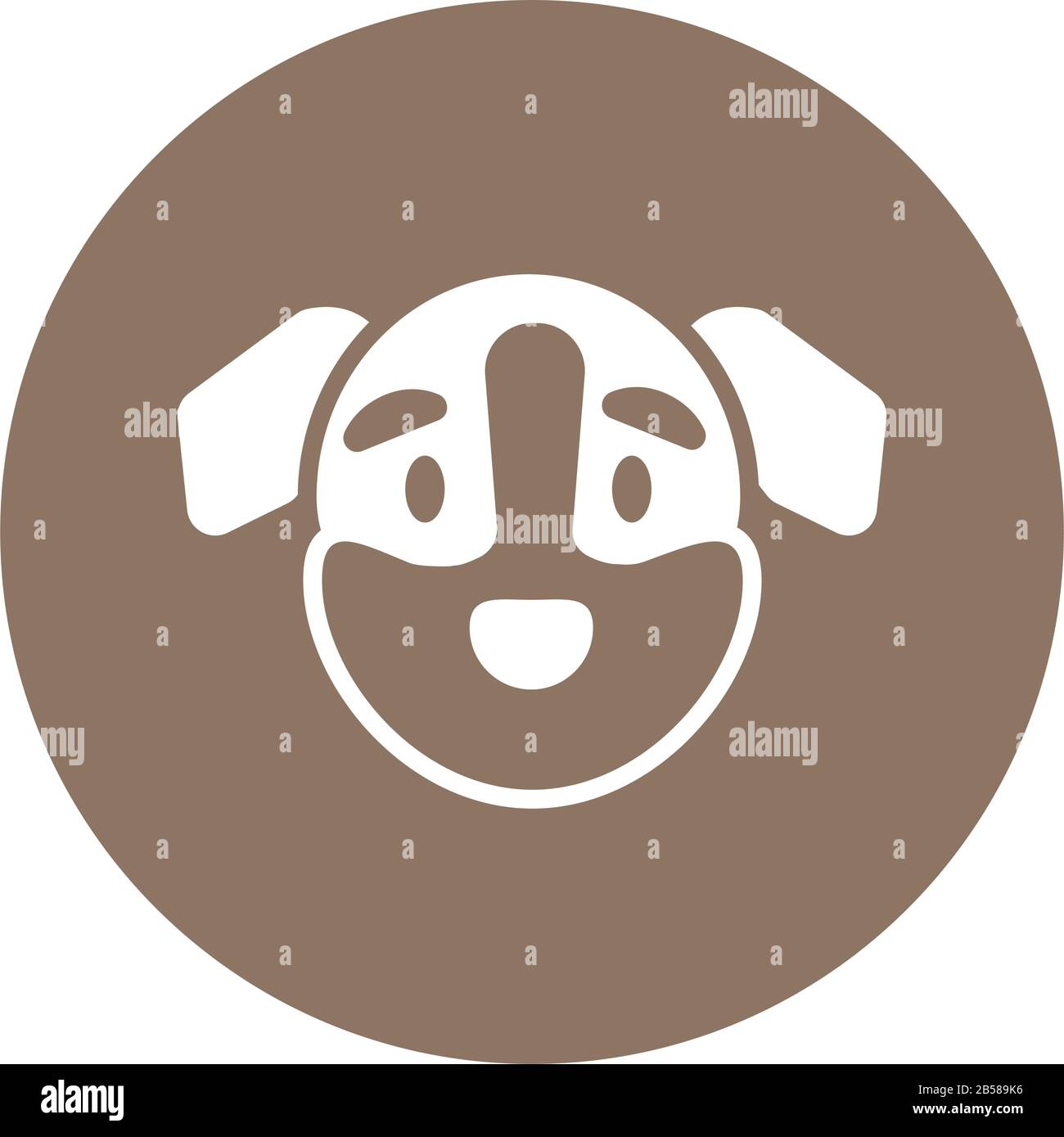 head of cute dog, block and flat style icon vector illustration design ...