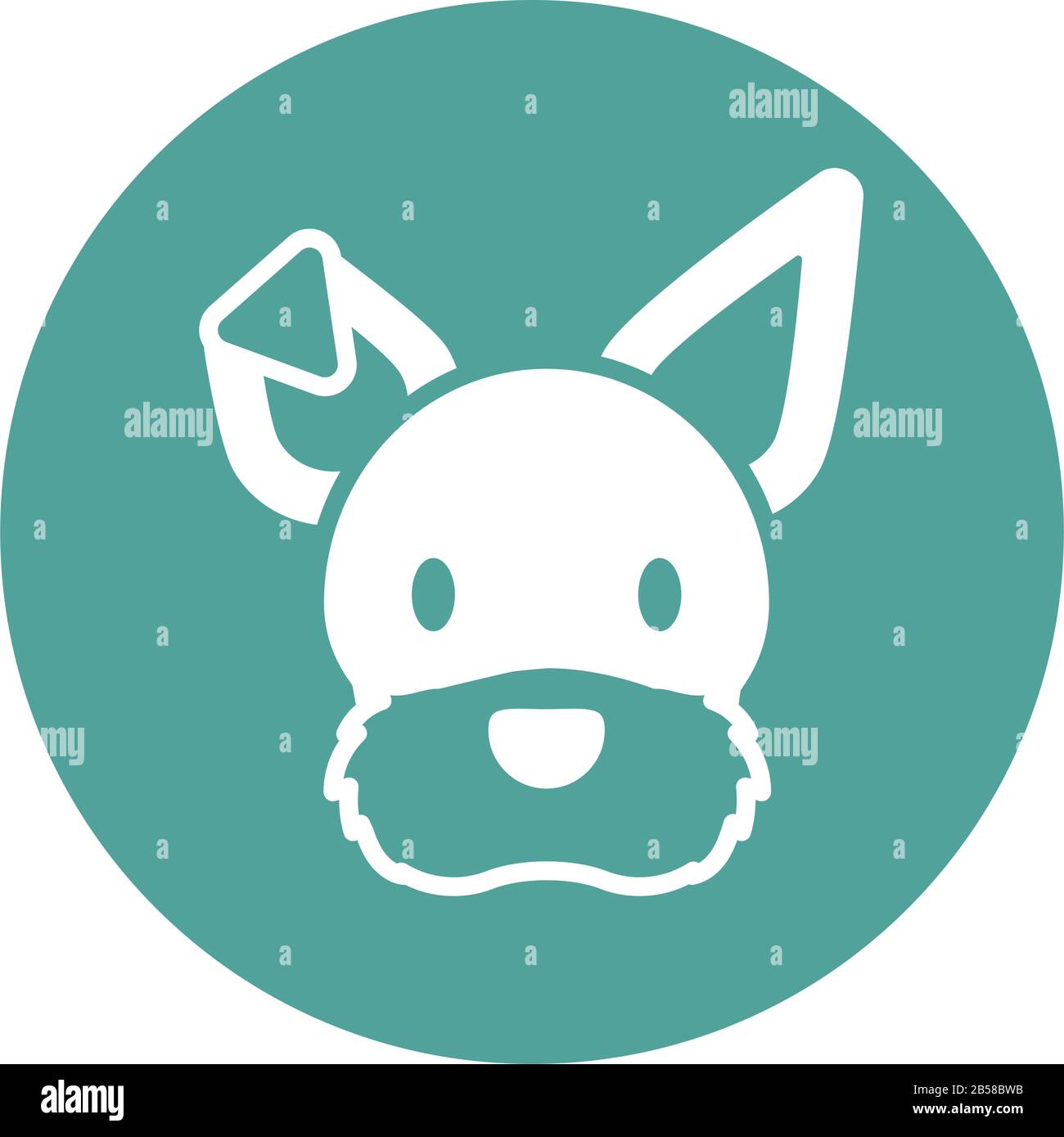 head of cute dog, block and flat style icon vector illustration design ...