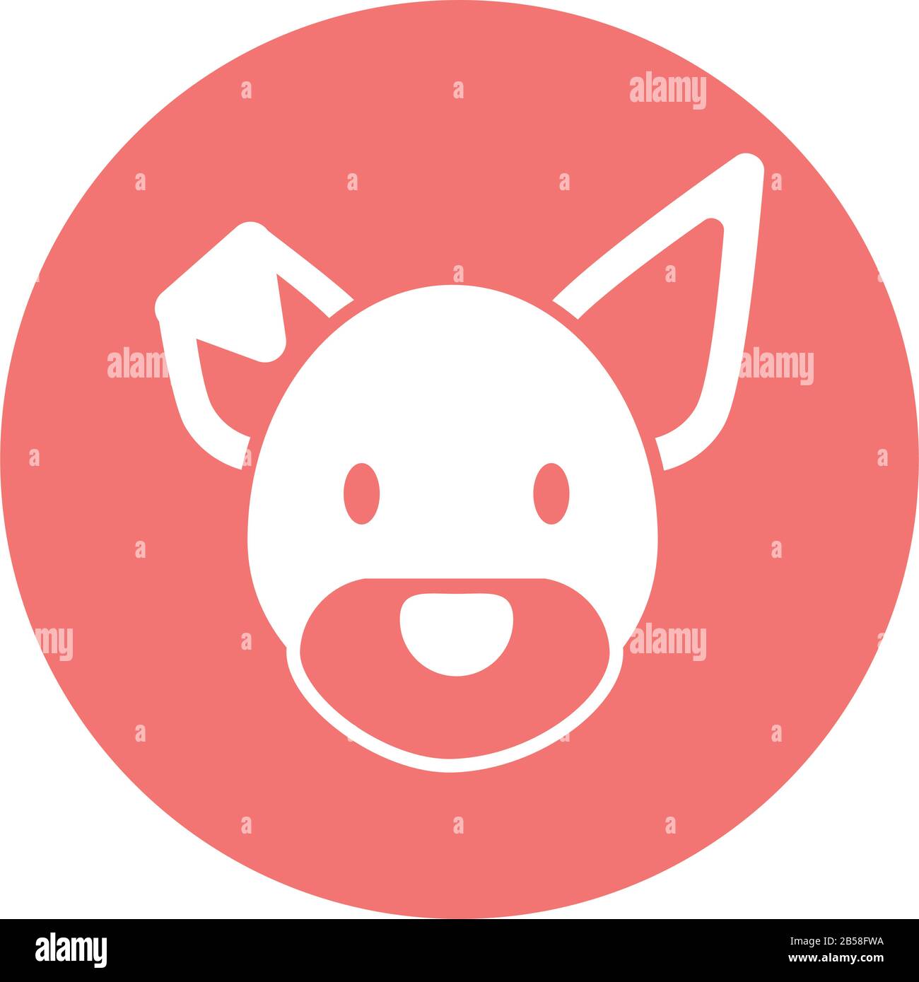 head of cute dog, block and flat style icon vector illustration design ...