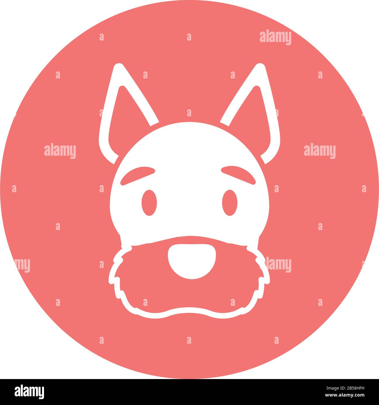 head of cute dog, block and flat style icon vector illustration design ...