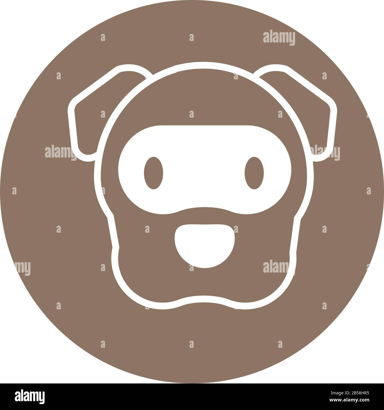 head of cute dog, block and flat style icon vector illustration design ...