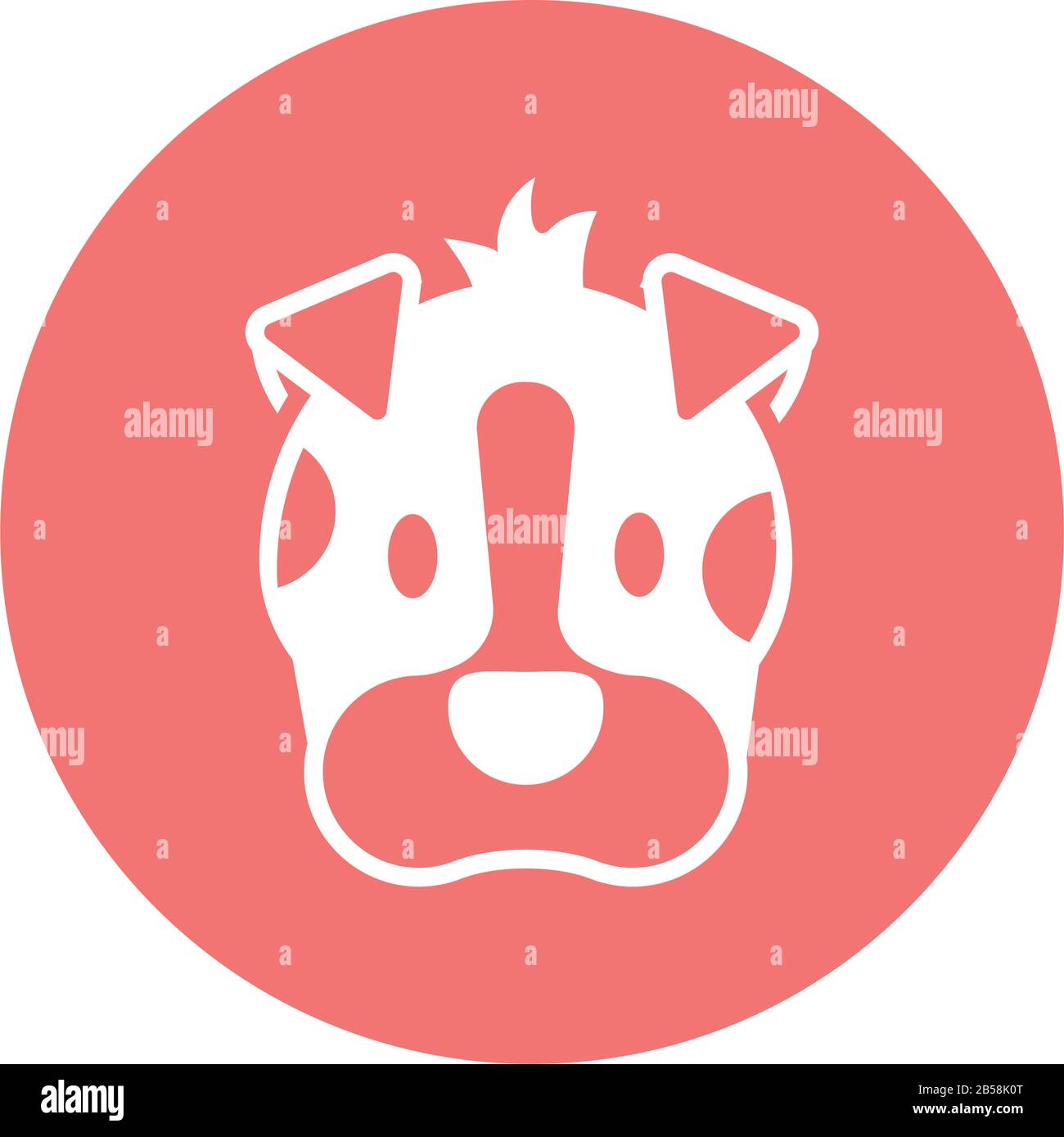 head of cute dog, block and flat style icon vector illustration design ...
