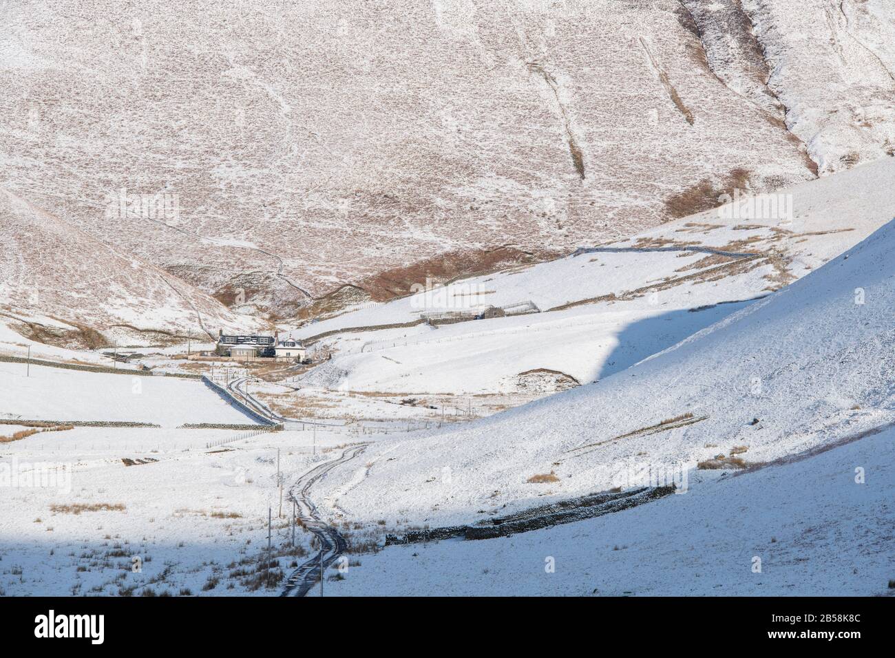 Dalveen Pass in the snow. Lowther Hills, Dumfries and Galloway ...